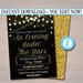 EDITABLE Prom Dance Invitation. Starry Night, Gold Glitter an Evening Under the Stars High ...