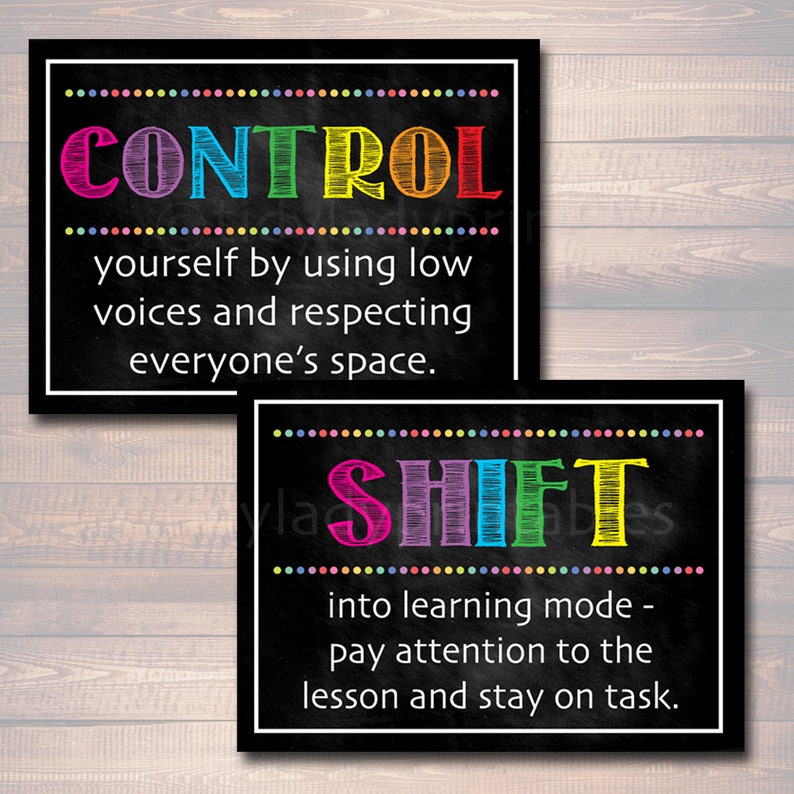 Computer Lab Rules Poster Set: Chalkboard Classroom Decor (instant ...