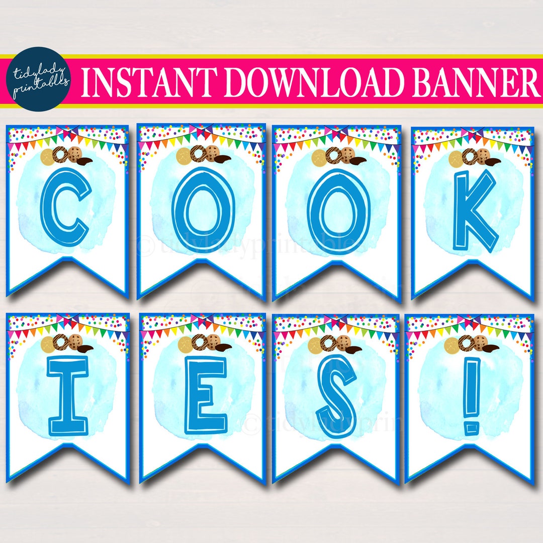 Cookie Booth Bunting Banner, Fundraising Booth Display, Cookie Booth ...