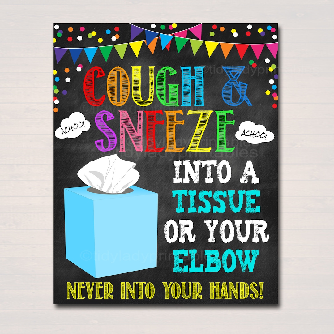 Cough and Sneeze Health Poster: School Classroom Sign (instant Download ...