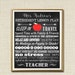 EDITABLE Teacher Retirement Gift, Chalkboard Printable Teacher Poster ...