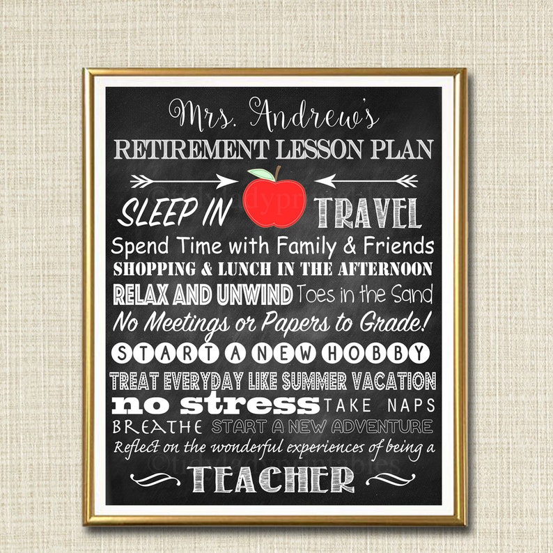 Editable Teacher Retirement Chalkboard Poster (digital Download) - Etsy