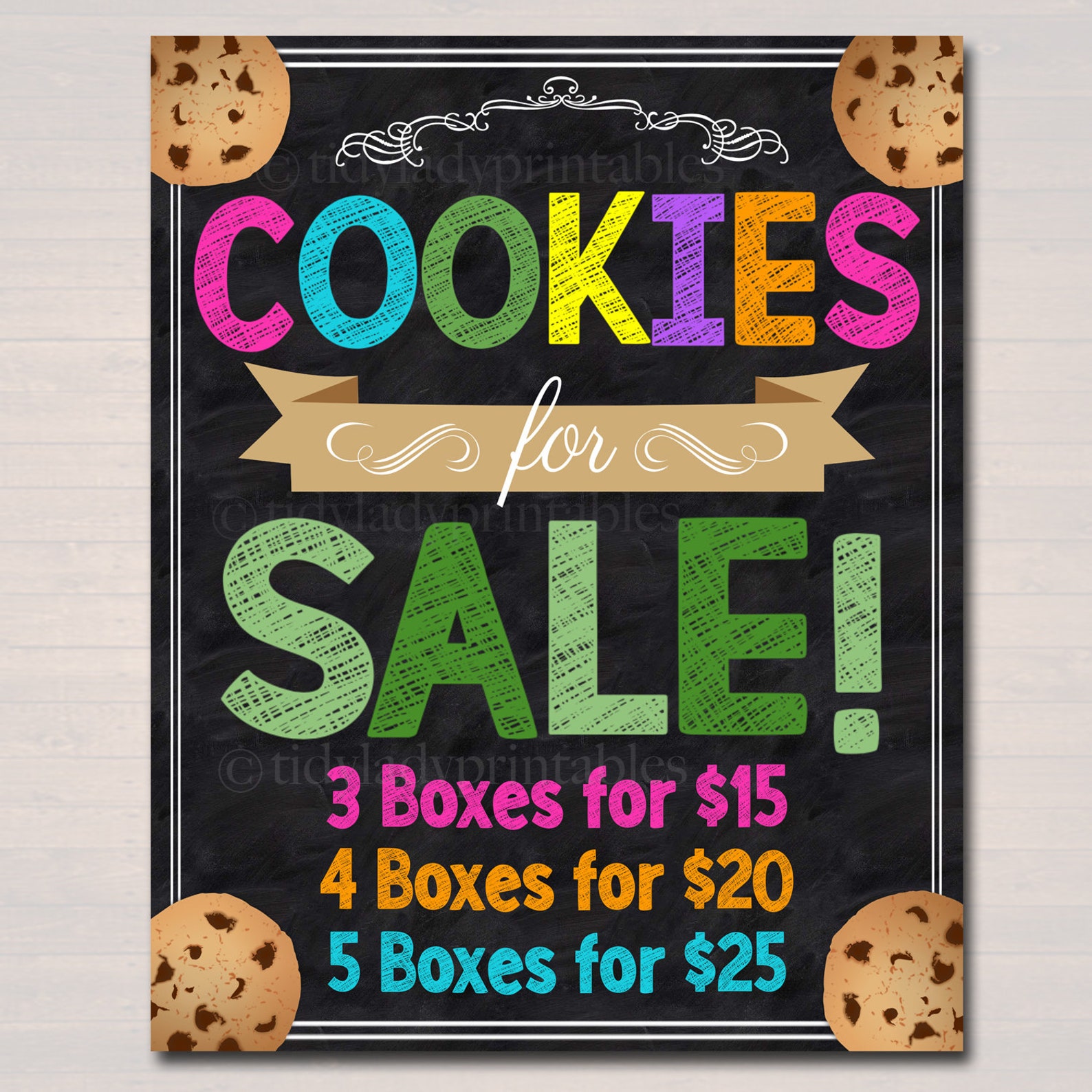 Cookie Booth Price Sign Stop Cookies for Sale Printable - Etsy