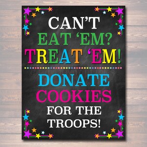 11x14 Cookie Booth Sign If You Can't Eat 'em Treat 'em, Donate Cookies ...