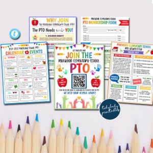 Editable PTO PTA Template Bundle: Newsletter, Calendar, Flyer - Etsy