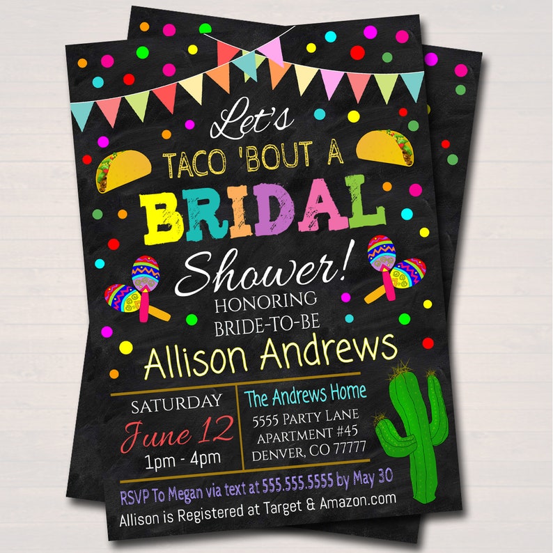 Editable Fiesta Nacho Average Bridal Shower Invitation - Etsy