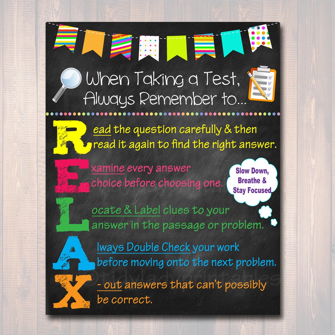 Test Taking Tips Classroom Poster, Classroom Decor, Classroom ...