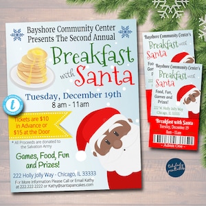 EDITABLE Breakfast With Santa Flyer & Tickets Breakfast With Santa ...