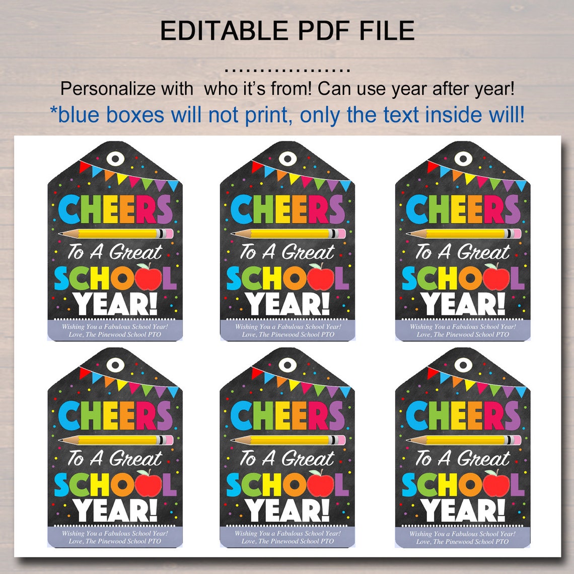 Editable Back to School Gift Tags: Teacher Appreciation (instant ...