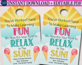 Editable Teacher Gift Tags, You've Worked Hard to Make Learning Fun ...
