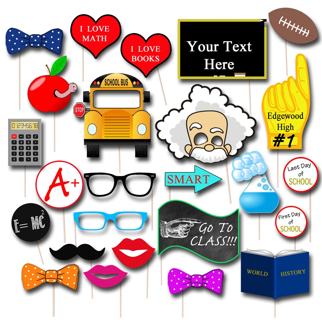 Editable School Photo Booth Props: First Day, Classroom Party ...