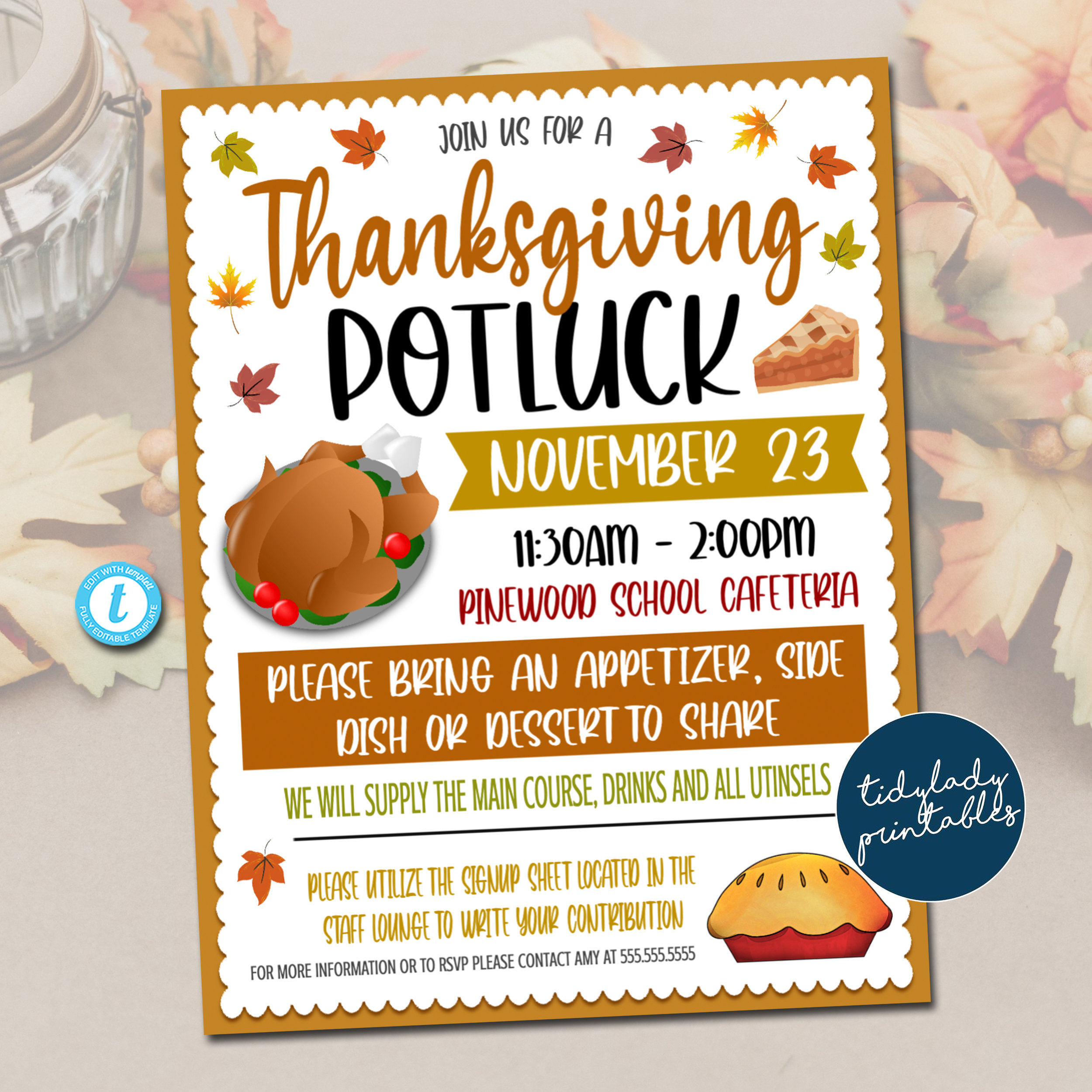 Office Thanksgiving Luncheon Invitation
