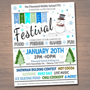 EDITABLE Winter Festival Holiday Flyer/poster Printable Christmas ...