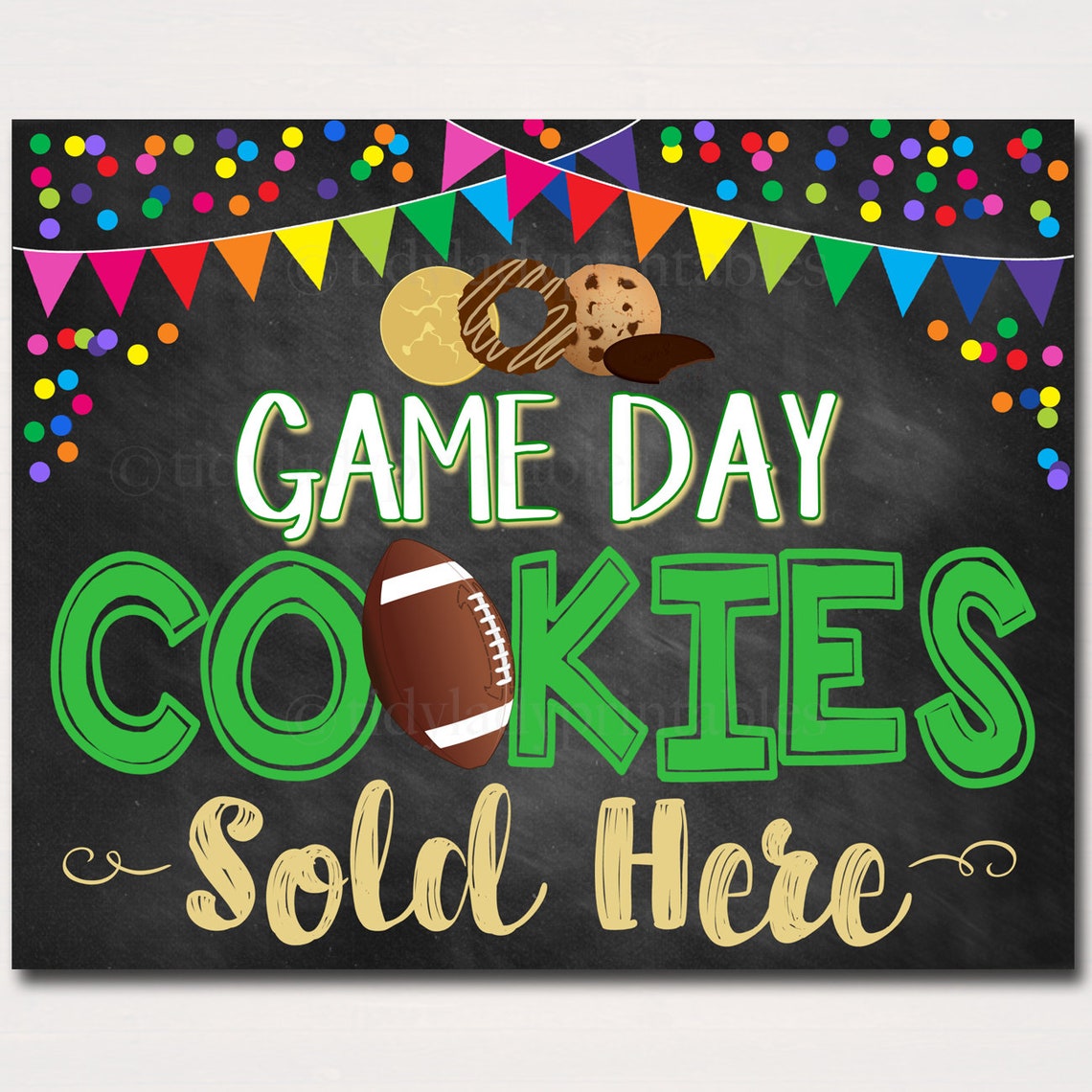 Football Cookie Booth Sign Game Day Cookies Sold Here | Etsy