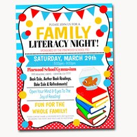 New Editable Family Reading Night Flyer Template | Unique School Flyers ...