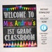 EDITABLE Teacher Classroom Door Sign, Classroom Decor, Teacher ...