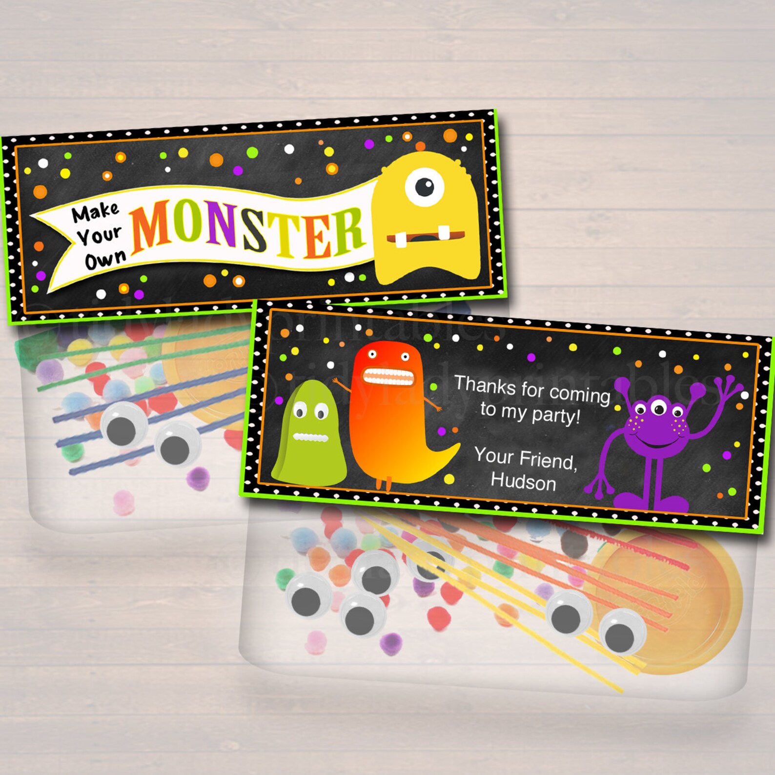 Make Your Own Monster Treat Bag Toppers Halloween Favor Tags | Etsy
