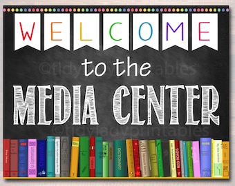Welcome Library School Sign Classroom Decor Printable School - Etsy