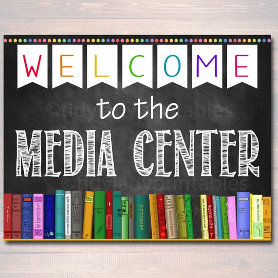 Printable Welcome Media Center School Sign, Classroom Decor, Library ...