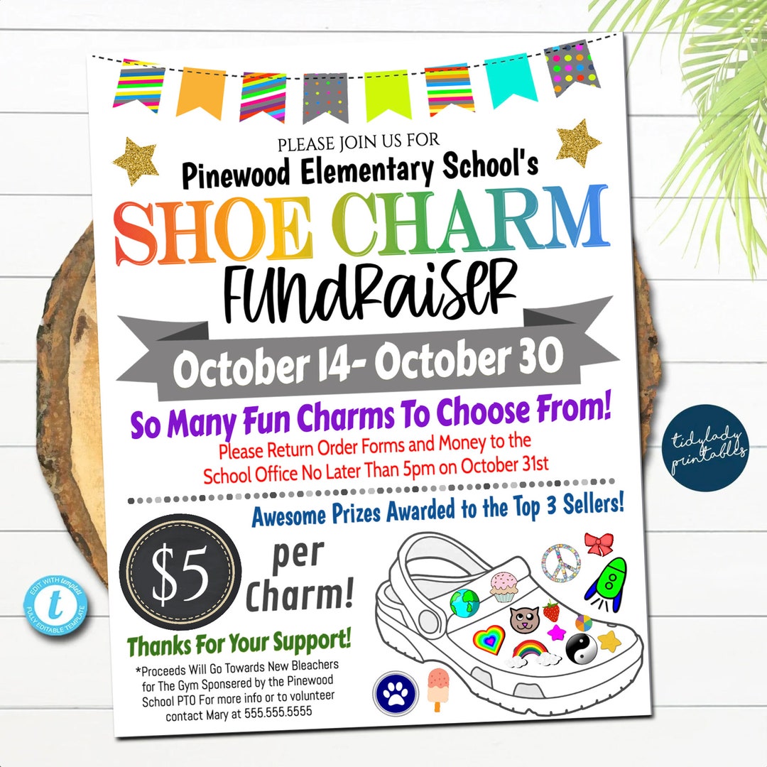 Shoe Charm Fundraiser Flyer, Clothing Sale, Printable Sales Flyer ...