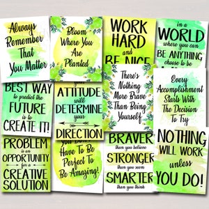 SET OF 12 Inspirational Watercolor Printable Posters School Counselor ...
