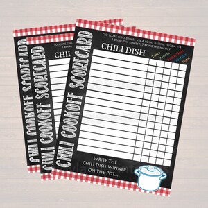 Printable Chili Cookoff Scorecards: BBQ Competition (PDF) - Etsy