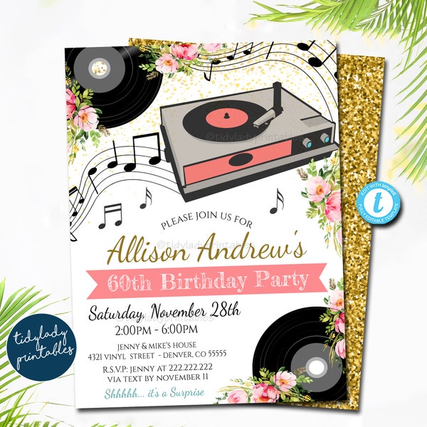 Record Invitation - Etsy