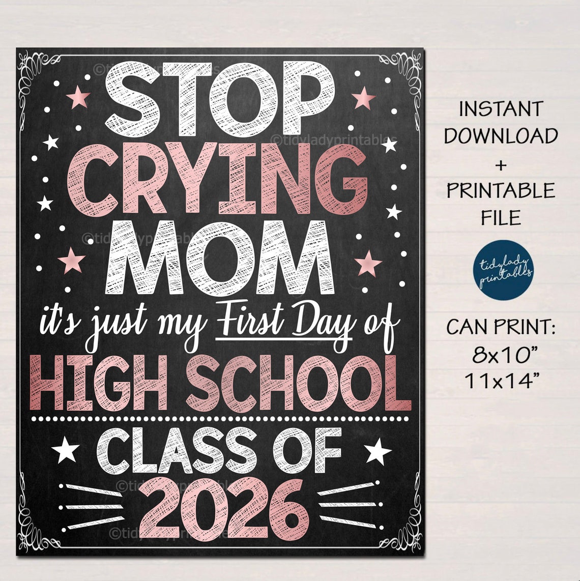 First Day of High School Sign Stop Crying Mom First Day of - Etsy