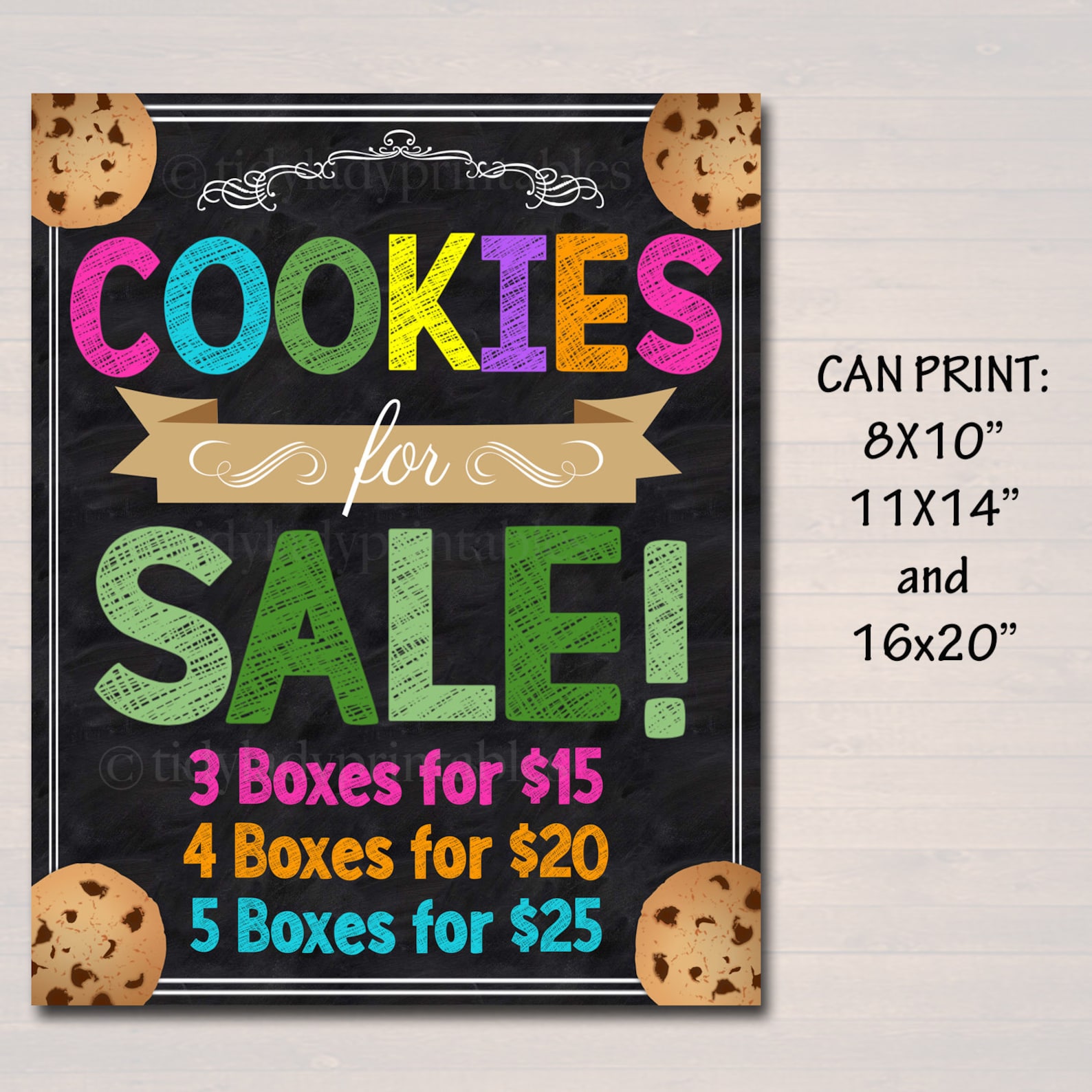 Cookie Booth Price Sign Stop Cookies for Sale Printable - Etsy
