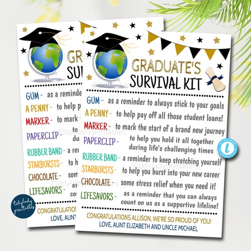 Editable Survival Kit for Life After Graduation Printable - Etsy