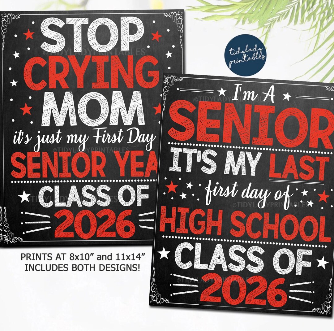 First Day of Senior Year Sign First Day of 12th Grade Sign Class of ...
