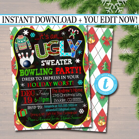 Paper & Party Supplies Who wore it worst? Christmas Party Invite DIY ...