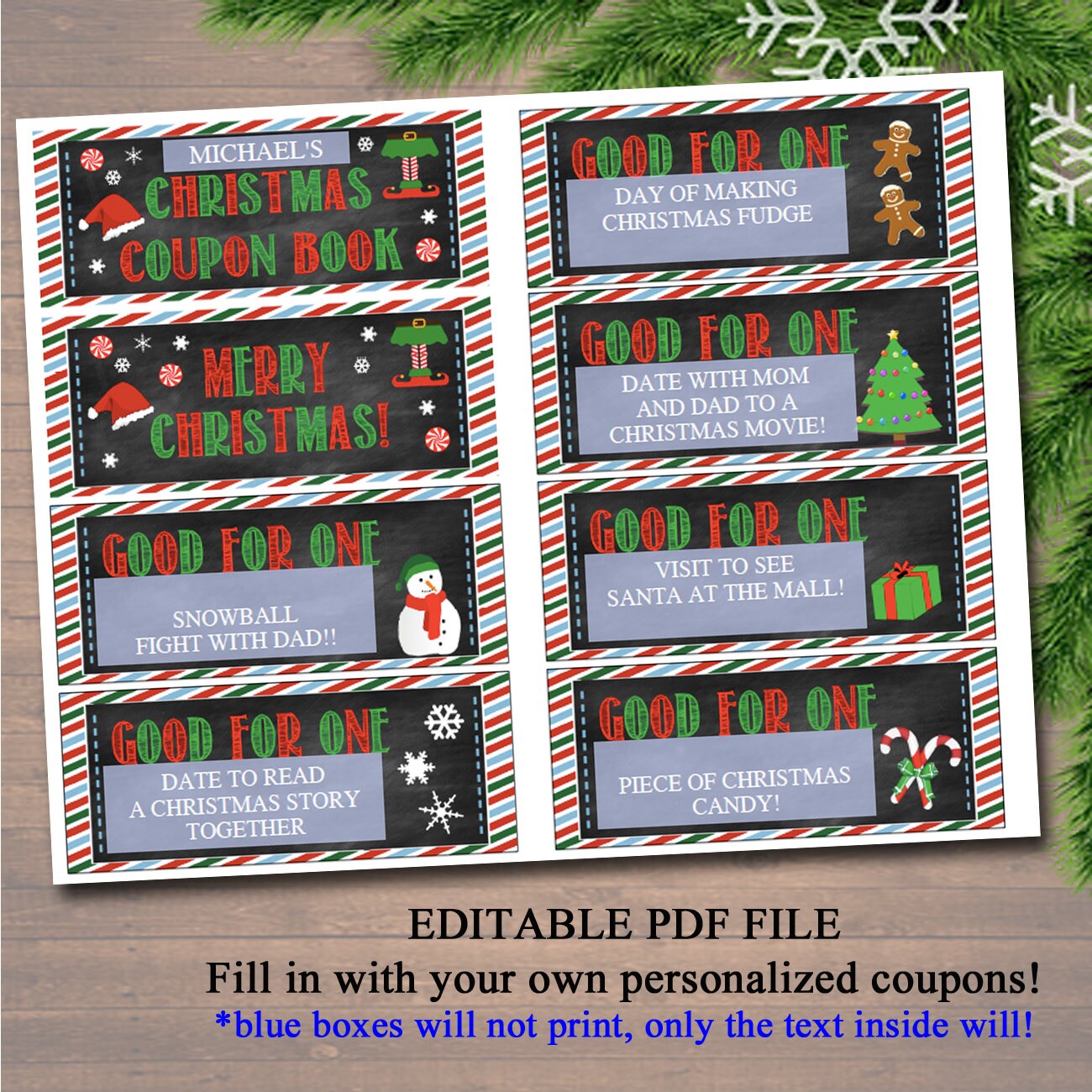 Christmas Coupon Book INSTANT DOWNLOAD Kids Printable | Etsy