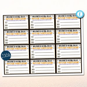 EDITABLE Halloween Costume Contest Flyer Voting Sign and Ballot Slips ...