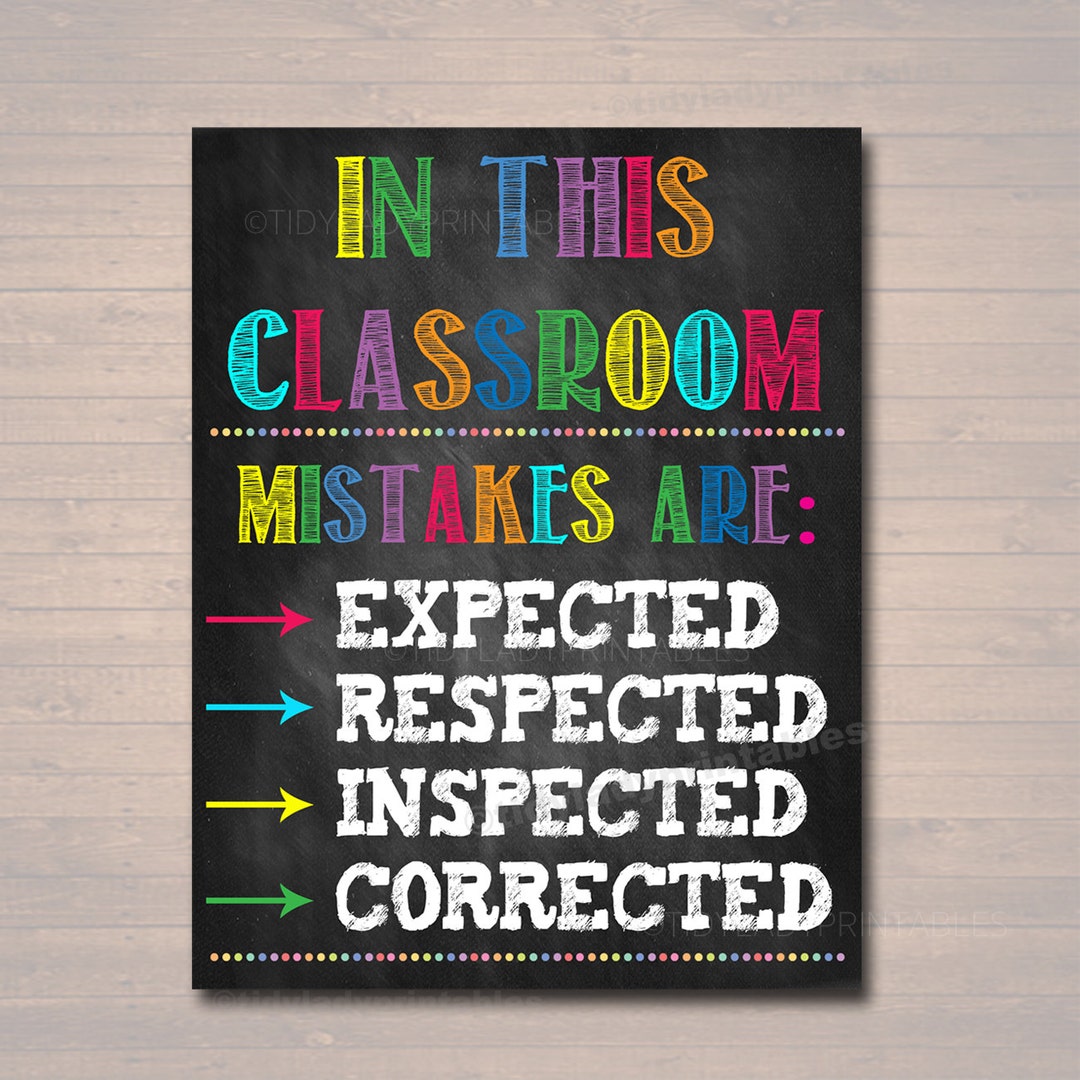 Classroom Decor, Mistakes Are Proof You're Trying Poster, Classroom ...