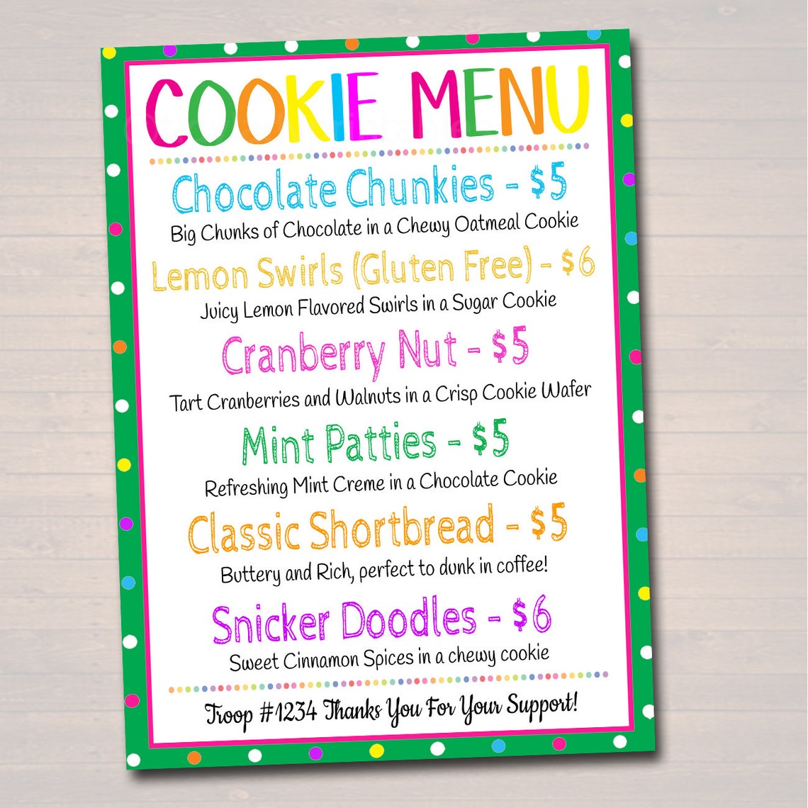 EDITABLE Cookie Booth Sign, Digital File, Troop Leader, Cookie Banner ...