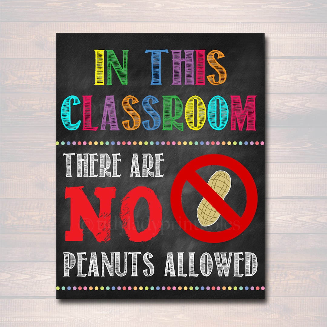 No Peanuts Allowed School Poster, Classroom Decor, Classroom Management ...