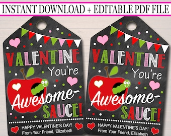 EDITABLE Popcorn Valentine's Day Gift Tags Friend | Etsy