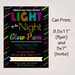 EDITABLE Prom Ticket/invite Flyer Set School Dance Digital Invite, Neon ...