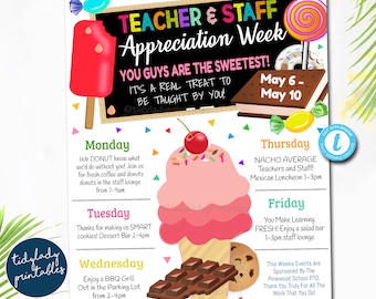 Teacher Appreciation Week Itinerary, Snow Cone Rainbow Ice Cream Treat ...