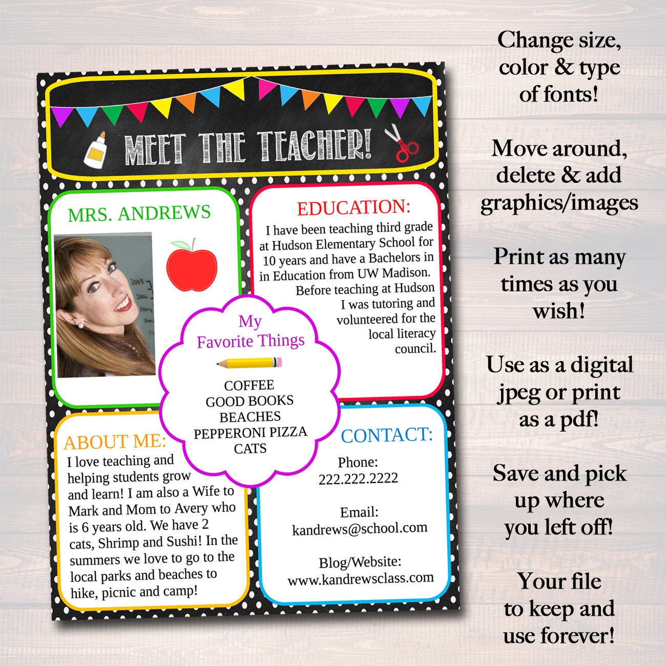 EDITABLE Newsletter Template INSTANT DOWNLOAD Teacher - Etsy