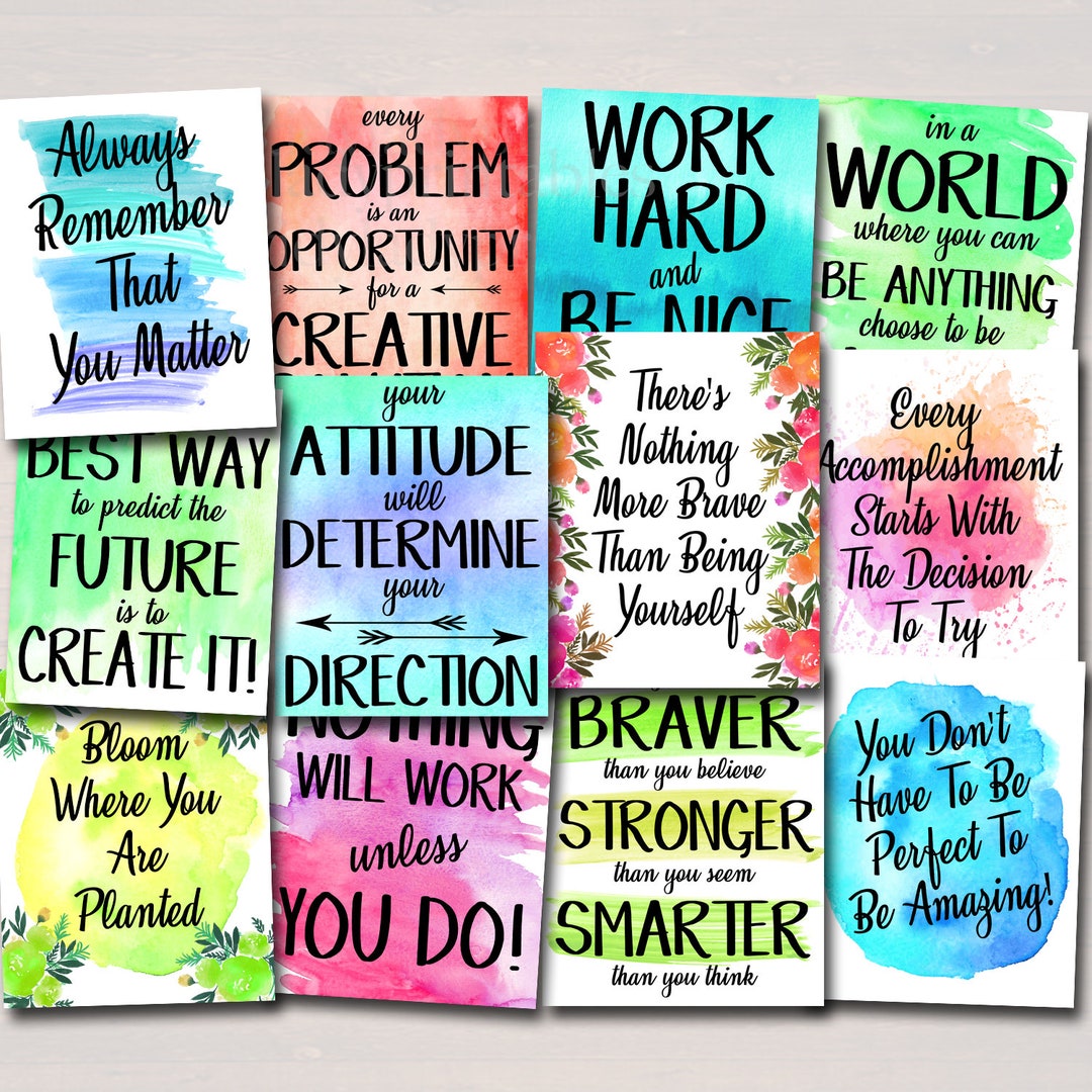 Inspirational Watercolor Posters: Classroom & Office Decor (set of 12 ...