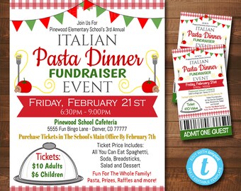 Pasta Dinner Flyer - Etsy