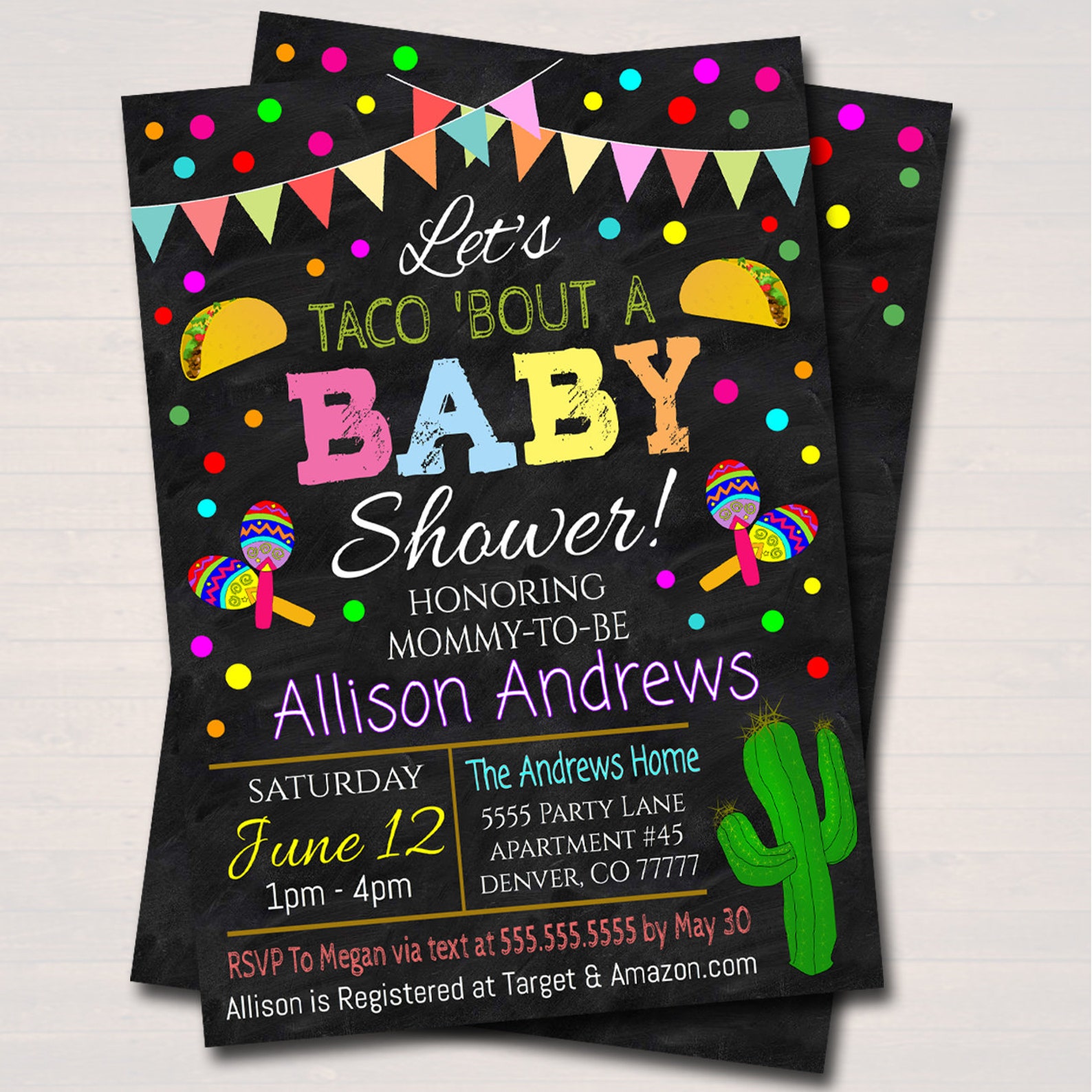 Editable Fiesta Nacho Average Baby Shower Invitation - Etsy
