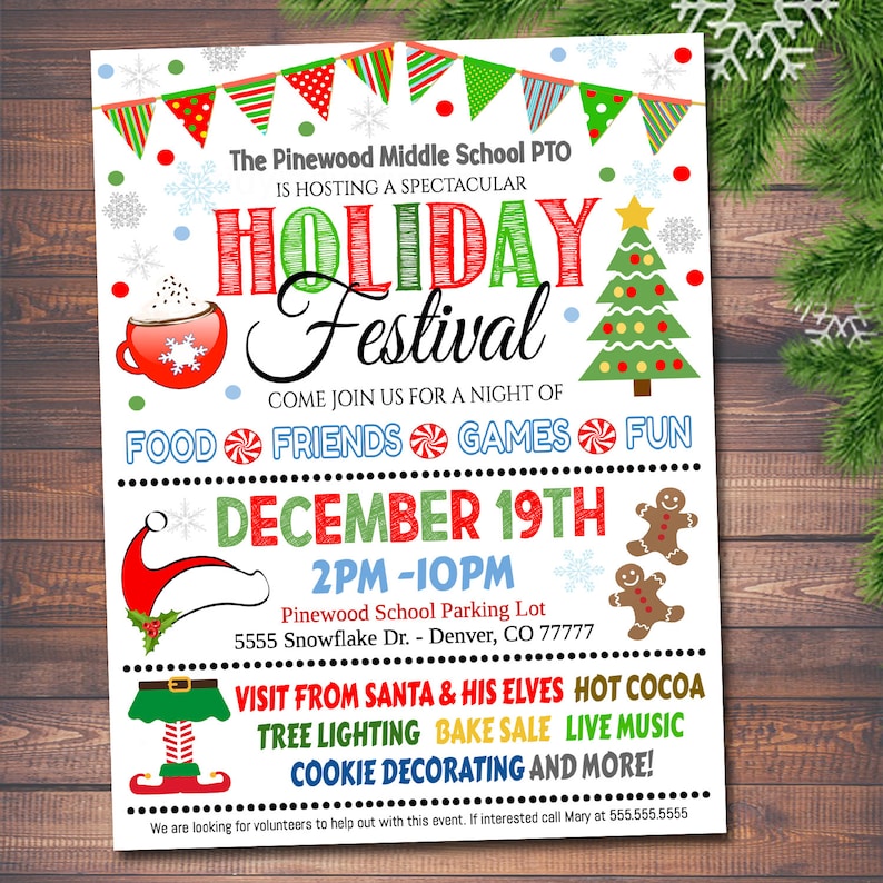 EDITABLE Holiday Festival Christmas Flyer poster Printable Etsy editable-holiday-festival-christmas-flyer-poster-printable-etsy