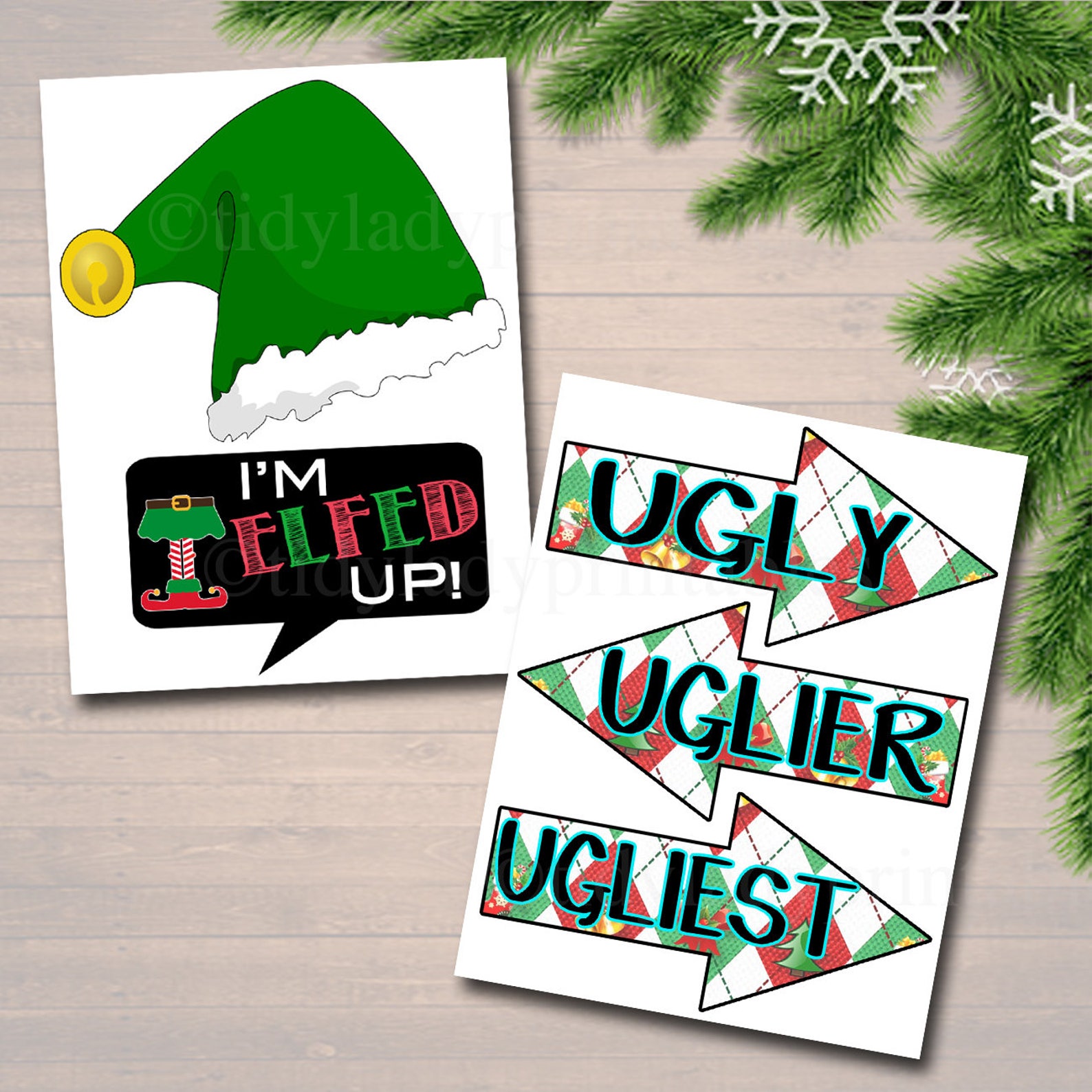 Printable Ugly Sweater Photo Booth Props Selfie Station Grab - Etsy