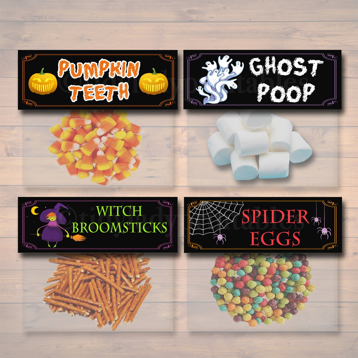 Halloween Treat Bag Toppers: Printable Candy Labels (instant Download ...