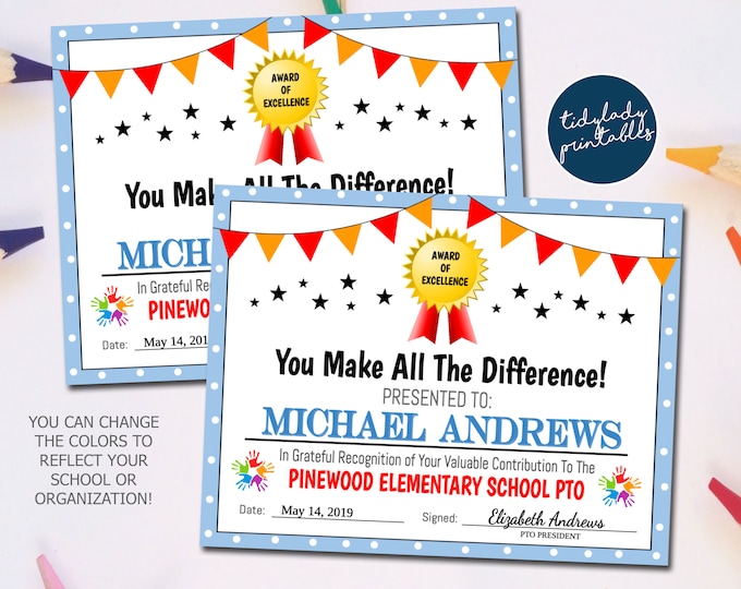 Parents Appreciation Certificates, Fillable Powerpoint Certificates ...