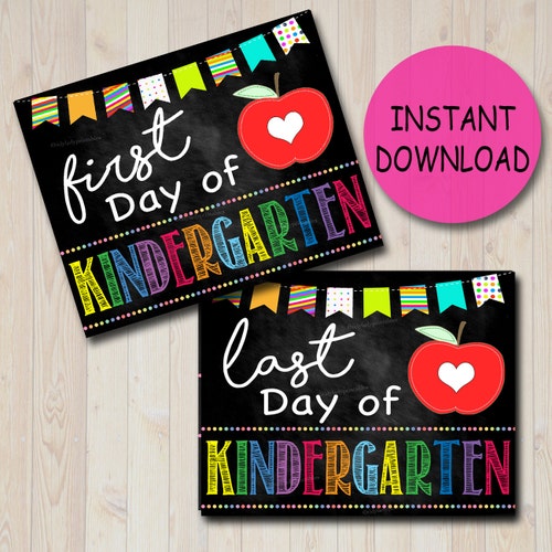 EDITABLE First Day of School Photo Prop Kindergarten Preschool - Etsy
