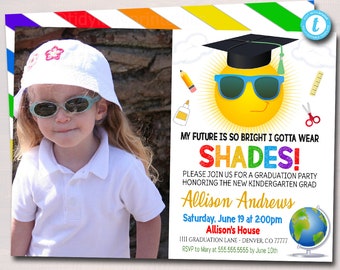 Our Future is so Bright Kindergarten Graduation Invitation, Preschool ...